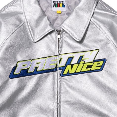 Street Dreams Zip Varsity Jacket Sliver Prettynice Ltd