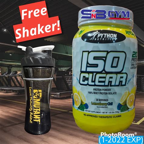 Python Iso Clear 100 Protein Whey Isolate 30 Servings With Free Shaker