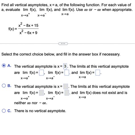 Solved Find All Vertical Asymptotes X A Of The Following