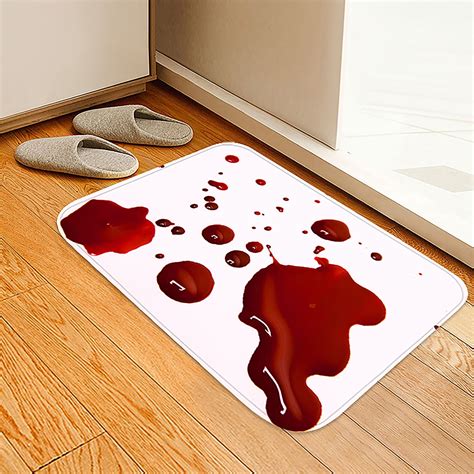 Teissuly Halloween Scary Bloodstained Door Carpet Bathroom Door Floor