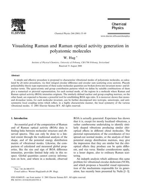 Pdf Visualizing Raman And Raman Optical Activity Generation In