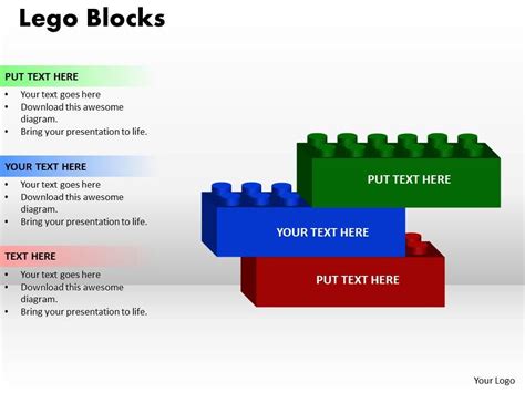 Lego Block 3 Powerpoint Design Template Sample Presentation Ppt