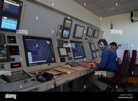 Air Traffic Control Atc Controller At Work In The Airways Radar Room