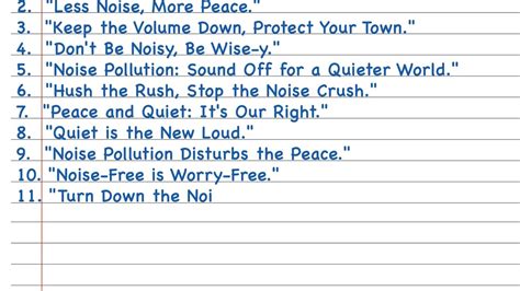 Stop Noise Pollution Slogans