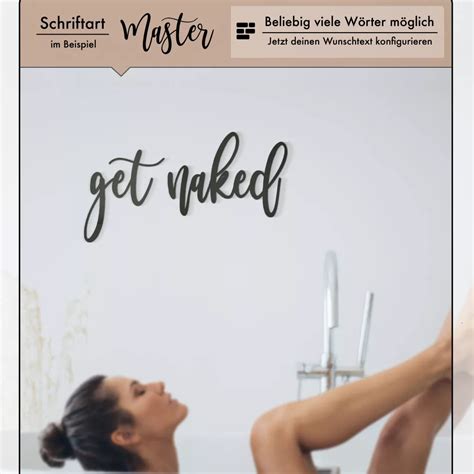 Get Naked Schriftzug Aus Holz Zum Aufkleben In Wunschfarbe