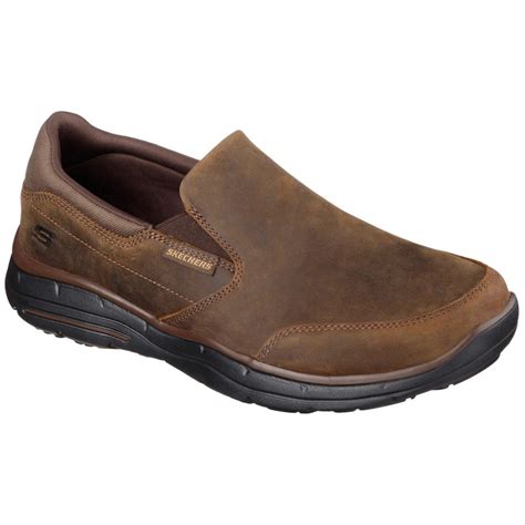 Mens Skechers Leather Slip Ons At Rachael Sattler Blog