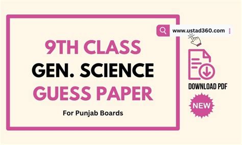 9th Class General Science Guess Paper 2025 Pdf Ustad360