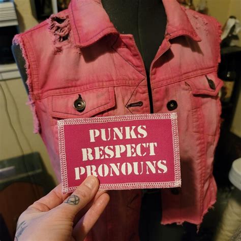 Punks Respect Pronouns Patch Etsy