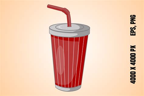 Disposable Cup With Straw Graphic By Yulidor · Creative Fabrica