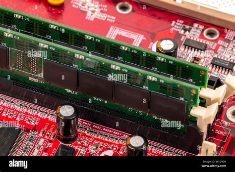 Close View Of Computer Memory Installed On The Motherboard Stock Photo Alamy