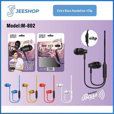 Jual Headset Stereo Mic Extra Bass Earphone In Ear Dengan Clip