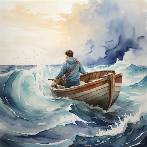 Premium Ai Image Watercolor Depicts A Person Struggling To Stay