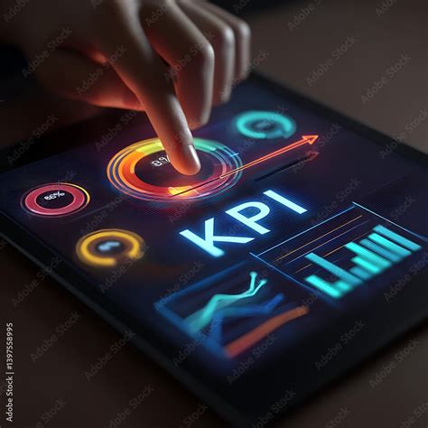 Digital Tablet Displaying Key Performance Indicators Kpi And Data