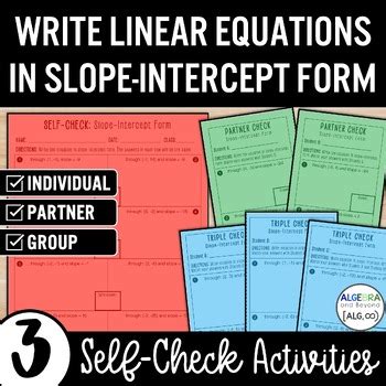 Write Linear Equations In Slope Intercept Form From A Graph Points Slope