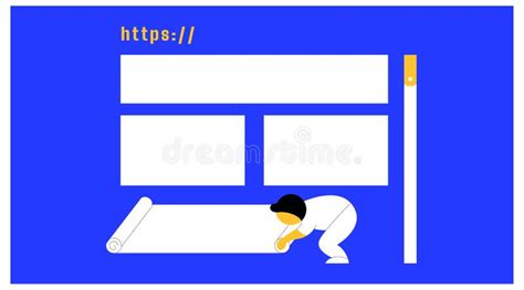 Illustration Designer Or Project Programmer Creates A Website Layout