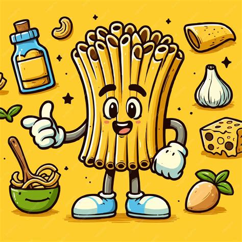 Premium Vector Hand Drawn Pasta Cartoon Illustration Character