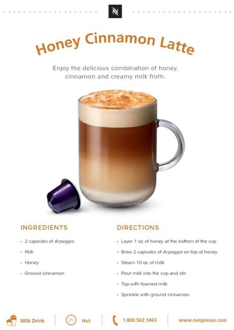Honey Cinnamon Latte Nespresso Recipes Tea Drink Recipes Espresso