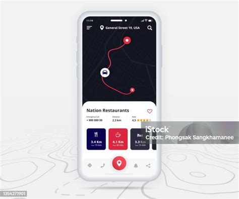 지도 Gps 네비게이션 Ux Ui 개념 화면에 스마트 폰지도 응용 프로그램 대상 포인트 응용 프로그램 지도 탐색 기술지도 도시 네비게이션지도 배달 라이더 거리 트랙 위치