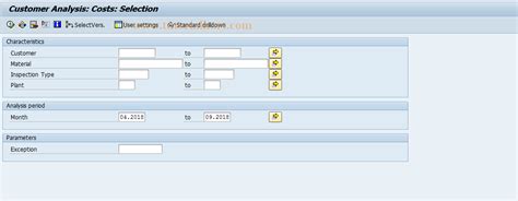 MCOK SAP Tcode QMIS Customer Analysis Expense