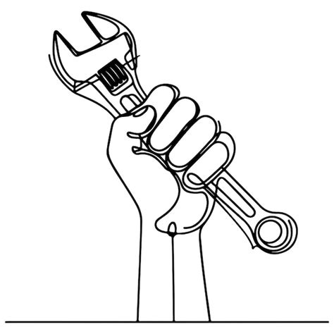 Hand Met Tekening Labor Day Pictogram Concept Schets Van De Hand Van De