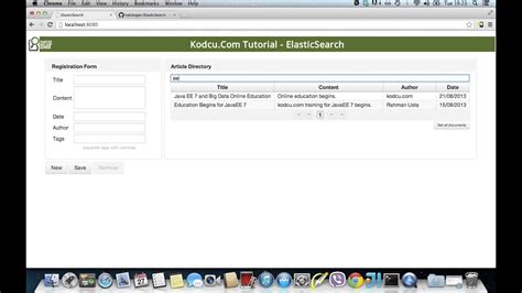 Java Web Applicationsjsf 22 And Elasticsearch Youtube