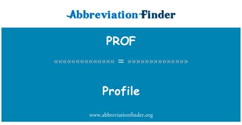 Prof Stands For Profile Abbreviation Finder