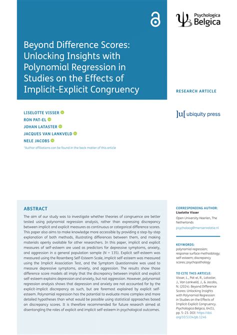 Pdf Beyond Difference Scores Unlocking Insights With Polynomial