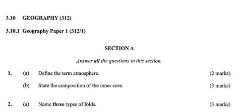 Kcse Geography Paper 1 2018 With Marking Scheme Answers