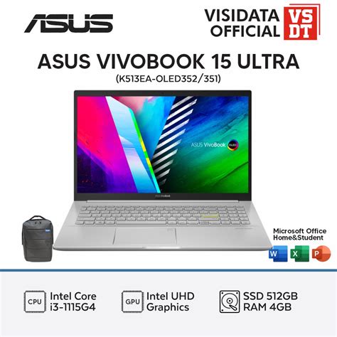 Jual ASUS VivoBook Ultra 15 K513EA OLED 352 Intel I3 1115G4 4GB 512GB
