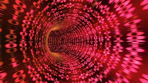 Beautiful Abstract Animation Of The Red Binary Waves With Binary Digits 1 And 0 And Motion