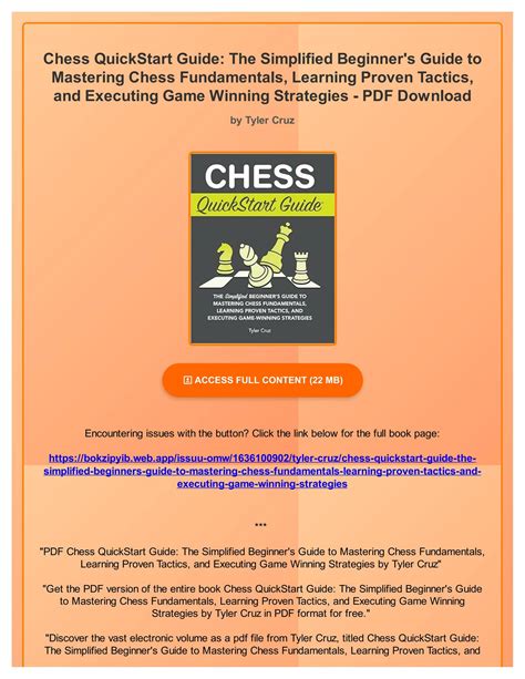 Pdf Chess Quickstart Guide The Simplified Beginners Guide To Mastering Chess Fundamentals