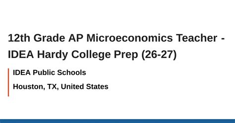 12th Grade Ap Microeconomics Teacher Idea Hardy College Prep 26 27