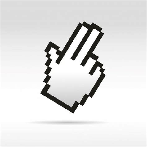 Black And Whitevector Mouse Cursor Hand Set Stock Vector Image By