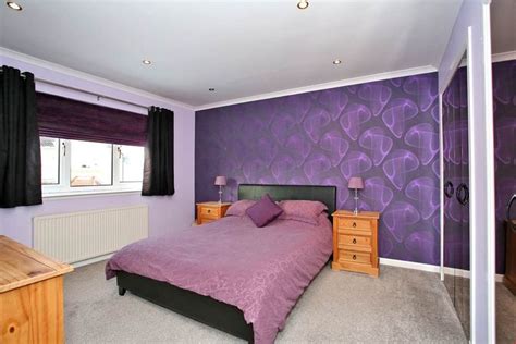 Purple Patterned Feature Wall For A Stylish Room
