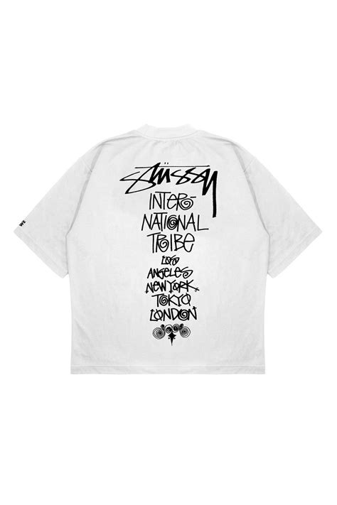 Pure Effect Unisex Oversize Stüssy Global Baskili Baskılı Boxy Fit