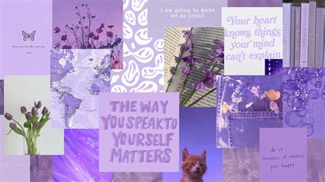 Aesthetic Purple Desktop Wallpaper Etsy