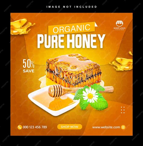 Premium Psd Organic Honey Post Social Media Banner Design Template