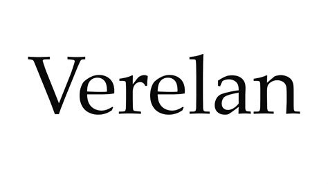 How To Pronounce Verelan Youtube
