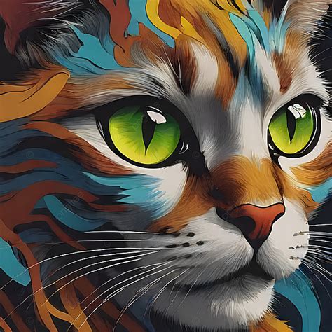 Fondo Gato Colorido Para Imprimir Pintura Abstracta De Colores Vivos Y