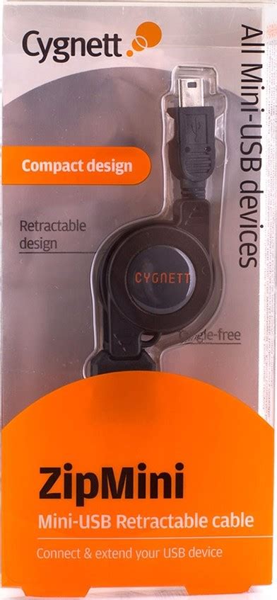 Cygnett Retractable Micro Usb To Mini Usb Cable Tangle Free And Light