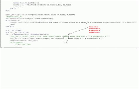 Vba Excel Sql Erreur De Syntaxe