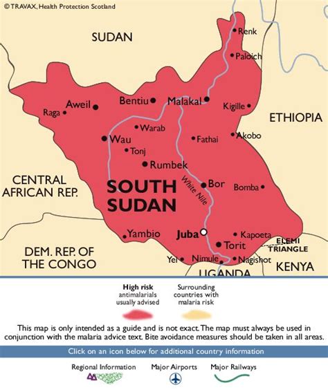 South Sudan Malaria Map Sudan Map Travel Guide