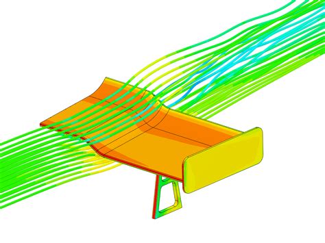 Cfd Simulation Airflow Around A Gt Car Spoiler By Shabbeer Sayhan