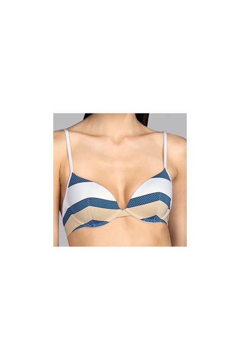 Maillot de bain blanc rayé rembourré Andres Sarda Rabais Achat Unas1