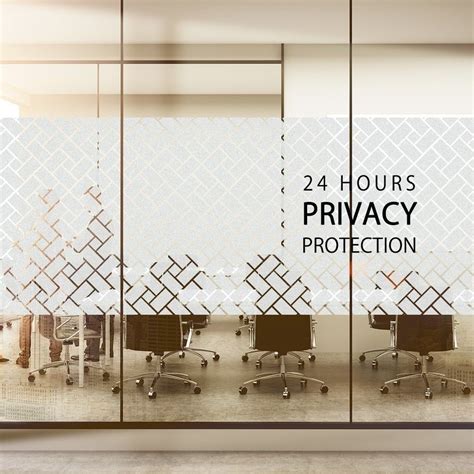 White Frosted Static Cling Non Adhesive Window Film Office Glass Wall