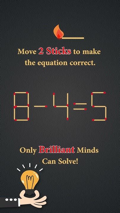 Move Exactly 2 Matchsticks To Make The Equation Correct 8 45 Brain