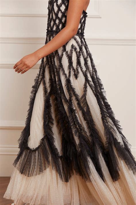 Rosella Ruffle Strapless Gown Black Needle And Thread