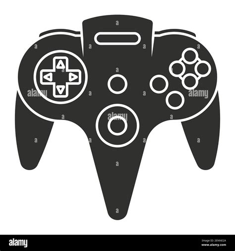 N64 Or Gamecube Video Game Controller Flat Vector Icon For Apps Or