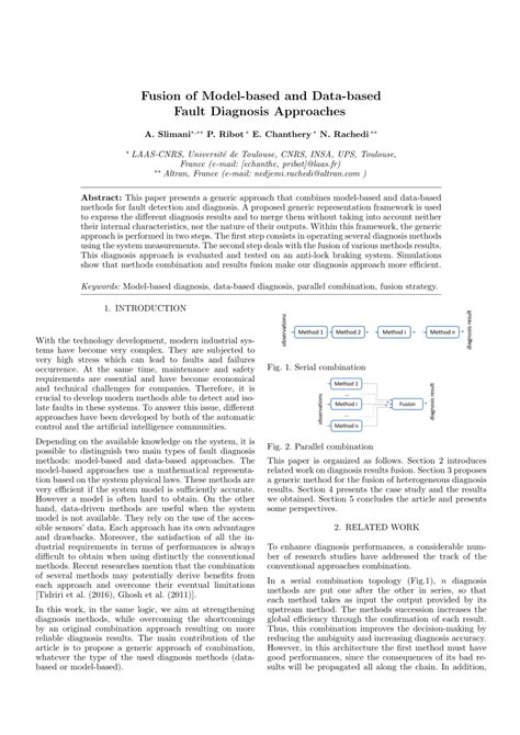 pdf fusion of model based and data based fault diagnosis approaches