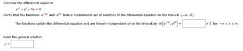 Solved Consider The Differential Equation Y Y 6y 0